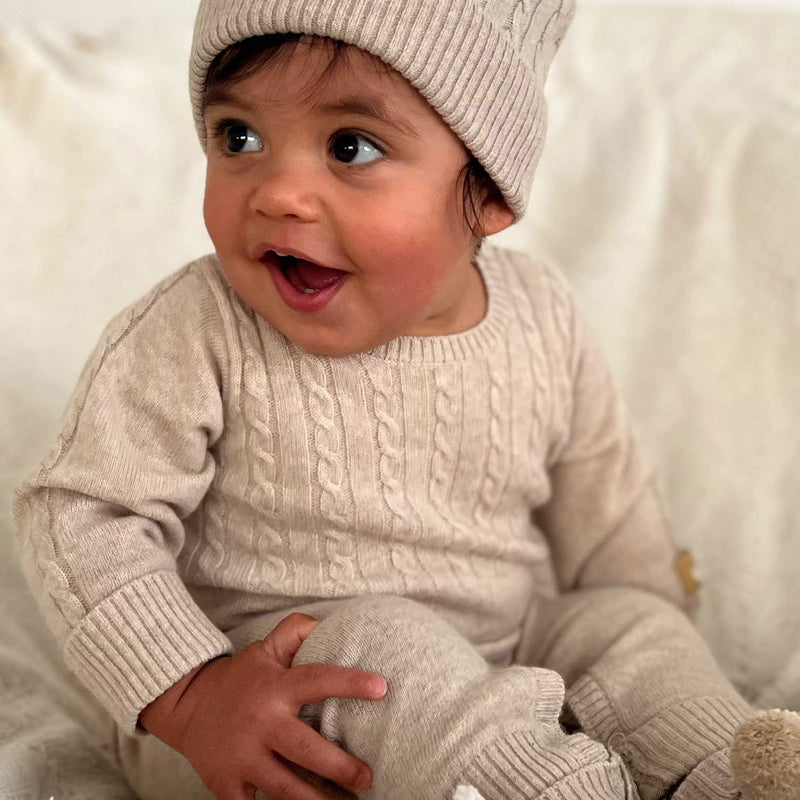 Purebaby Organic Cashmere Growsuit Camel Melange – Little Suite