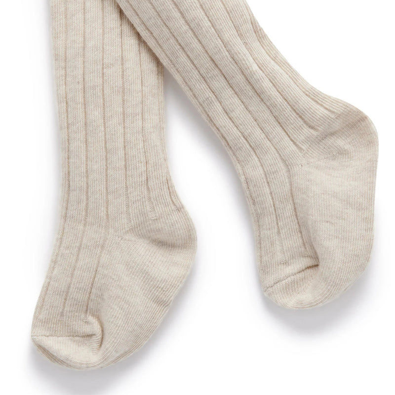 Purebaby Beige Rib Tights – Little Suite