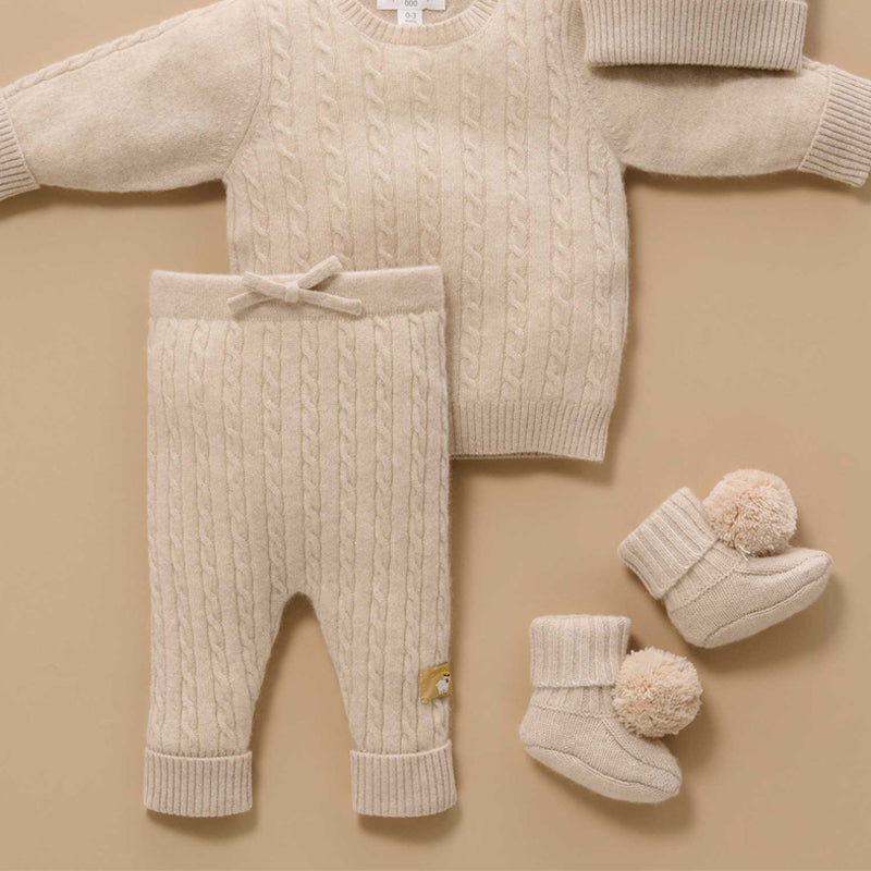 Purebaby Organic Cashmere Booties Camel – Little Suite