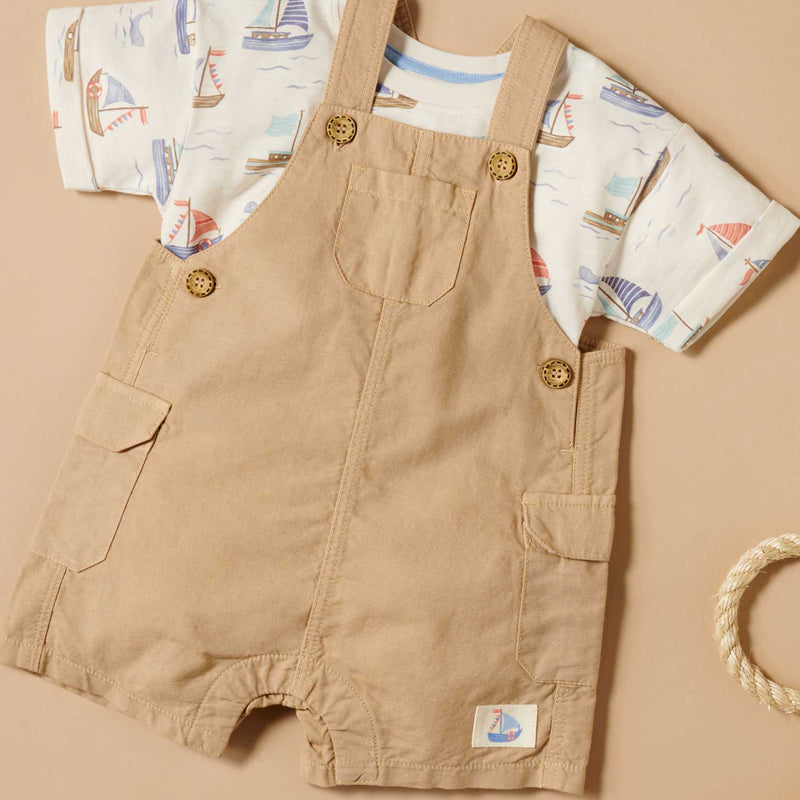 Purebaby Organic Linen Blend Overall Set in Driftwood – Little Suite