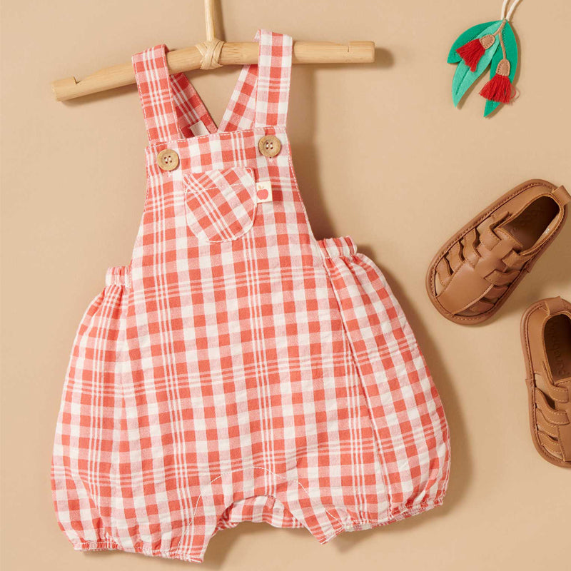 Purebaby Organic Festive Gingham Overalls – Little Suite