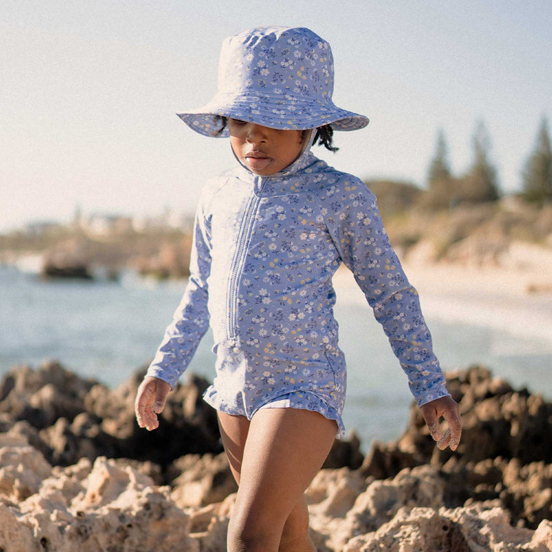 Purebaby Organic Long Sleeve Swimsuit Blue Daisy – Little Suite