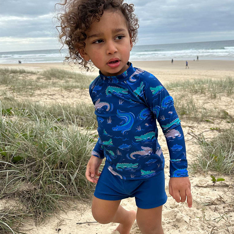 Purebaby Printed L/S Rashie Set Nile Crocodiles Print – Little Suite