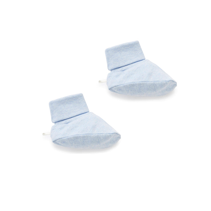 Purebaby Organic Essentials Booties in Pale Blue Melange – Little Suite