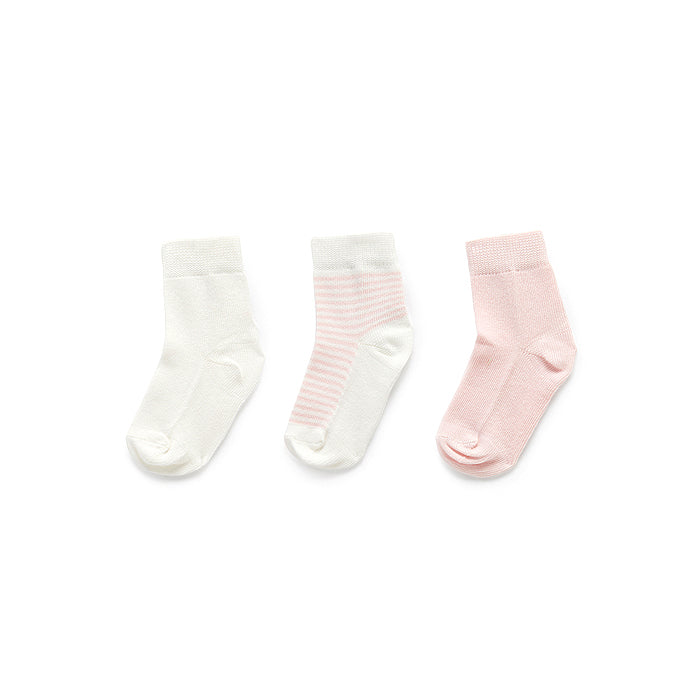 Purebaby Organic 3 Sock Pack Pink – Little Suite