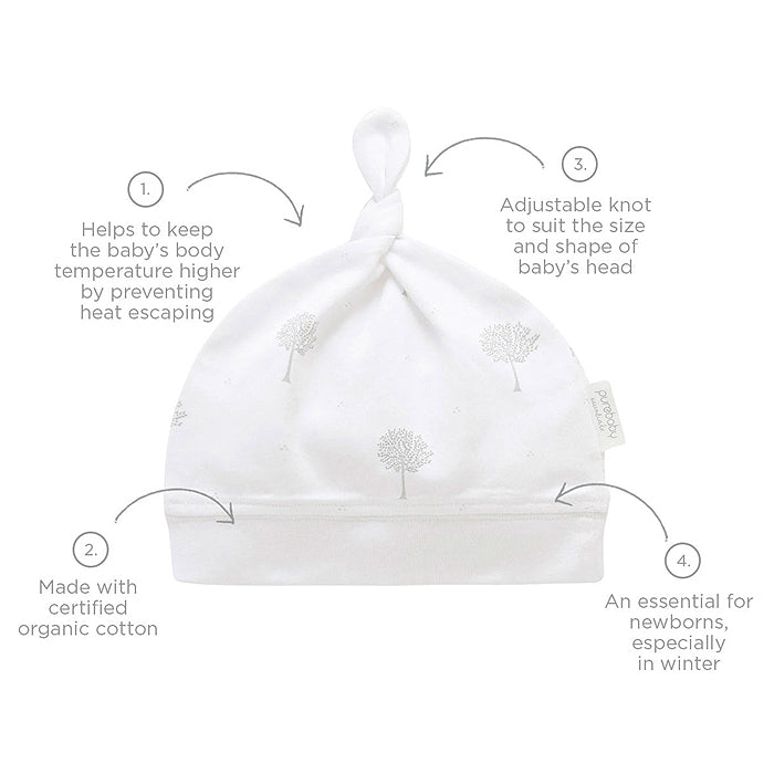 Purebaby Organic Essentials Knot Hat in Pale Blue Melange – Little Suite